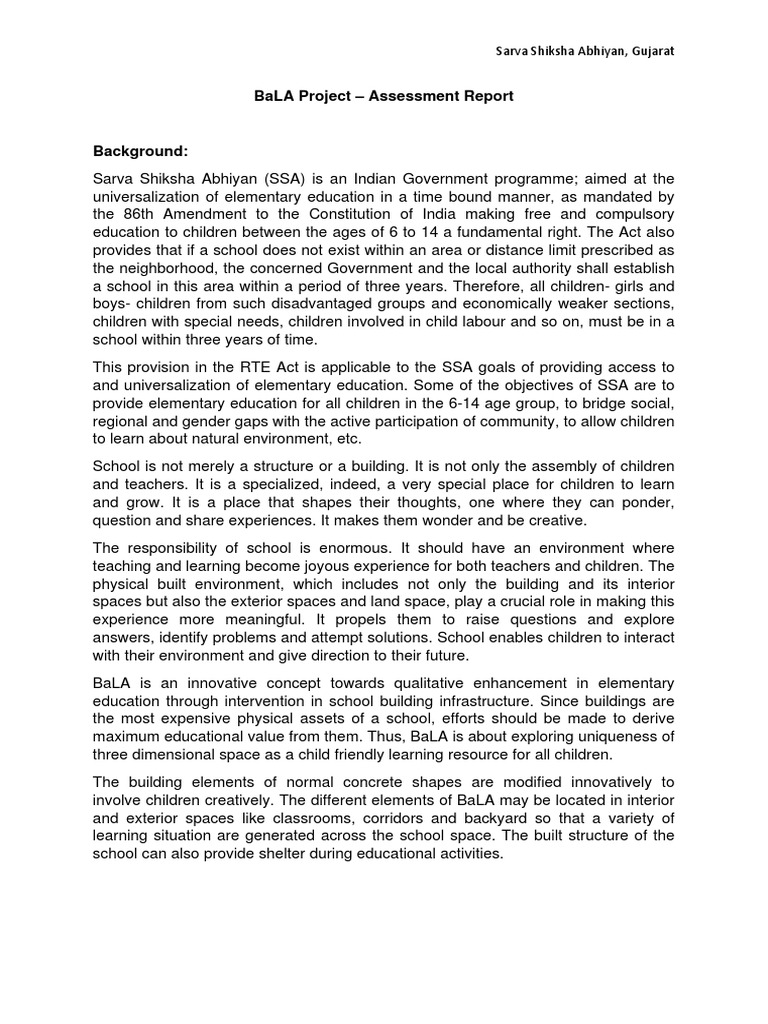 BaLA Project - Assessment Report | PDF | Learning | Cognition