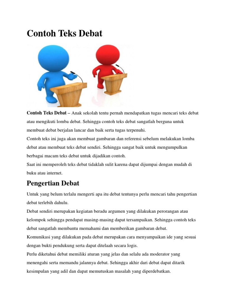 Contoh Teks Debat untuk Sekolah | PDF | Karier & Perkembangan | Seni
