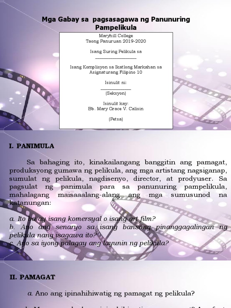 Panunuring Pampelikula | PDF