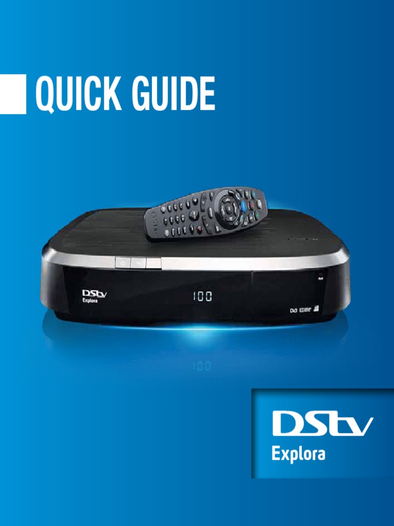 DStv Explora Quick Setup Guide | PDF | Digital Video Recorder | Remote ...