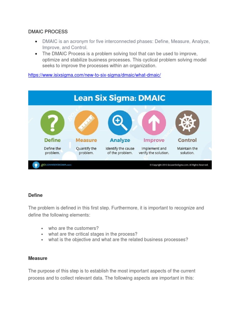 DMAIC Process Overview and Steps | PDF