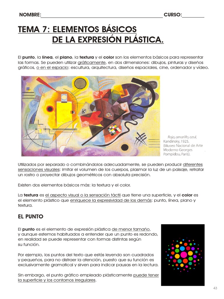 Tema 7 - Elementos Básicos de La Expresión Plástica. | PDF | Dibujo ...