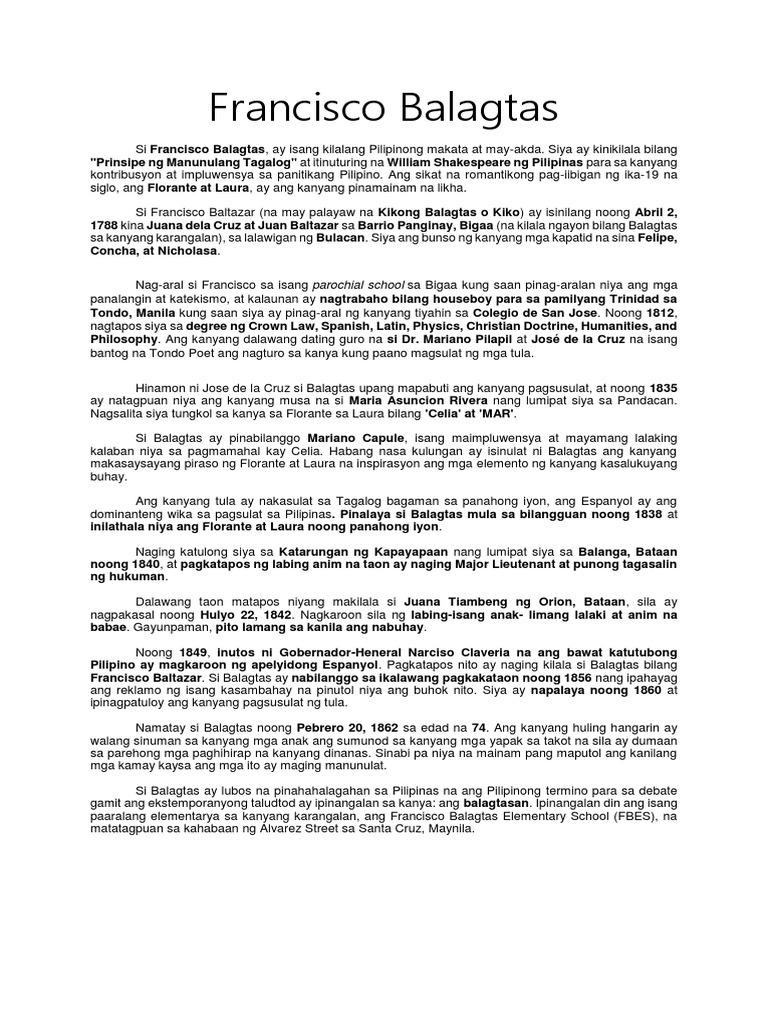Francisco Balagtas | PDF