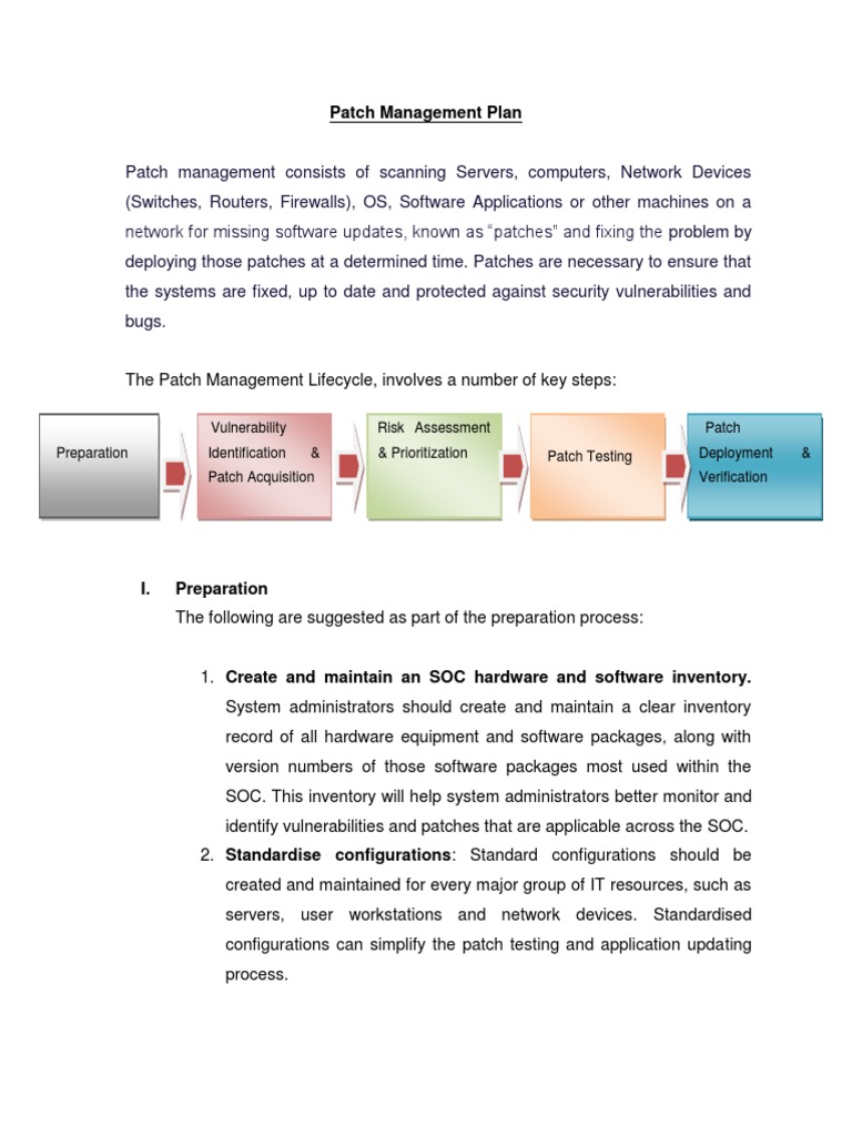 Patch Management Plan | PDF | Vulnerability (Computing) | Information ...