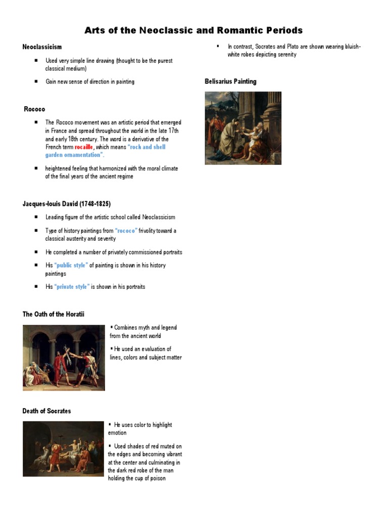Neoclassicism & Romantic Art Guide | PDF
