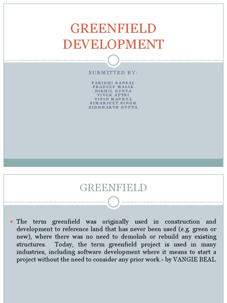 Greenfield Development | Download Free PDF | Software Development ...