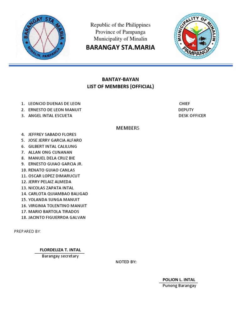 Bantay Bayan List Pdf