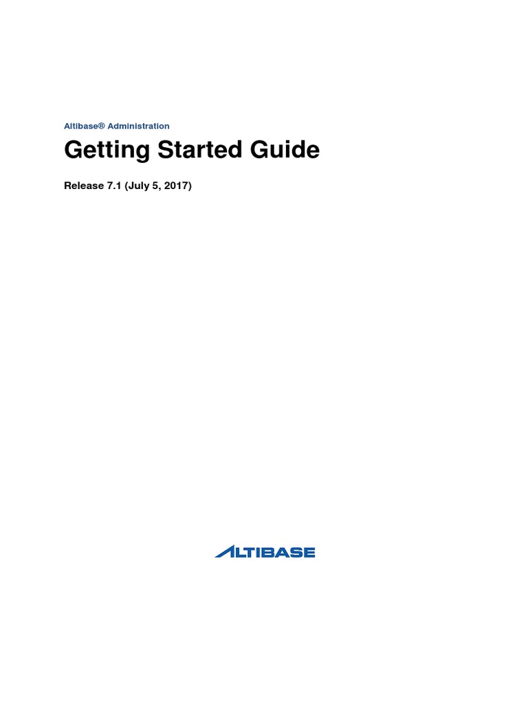 Altibase 7.1.0 GettingStarted Eng PDF | PDF | Databases | Database Index