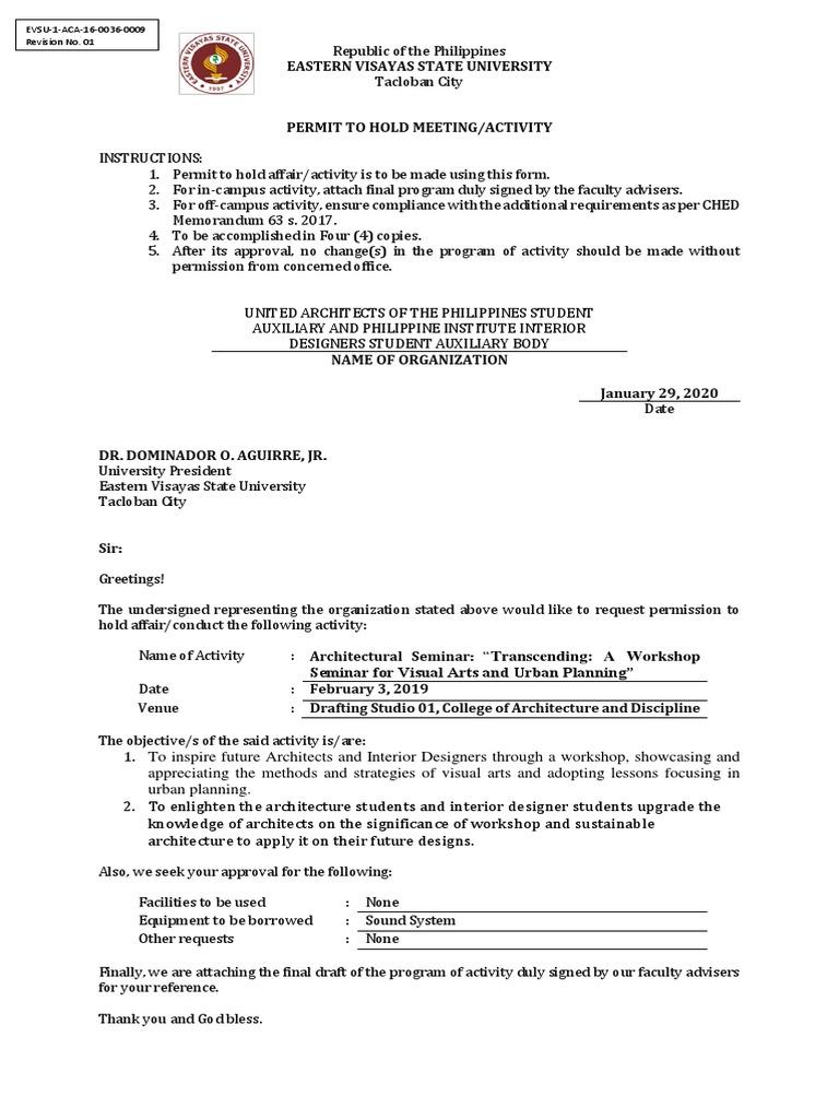 Workshop Permit To Hold - Feb 3 | PDF | Design | Academia