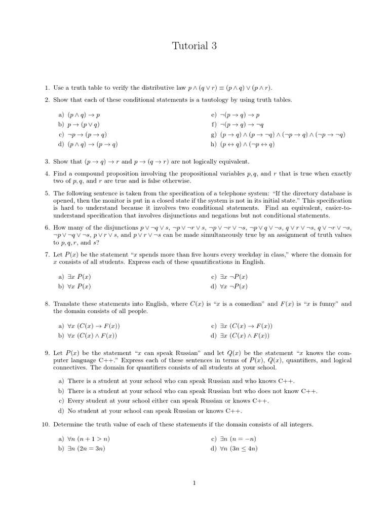 Tutorial 03 | Download Free PDF | Syntax (Logic) | Theoretical Computer Science