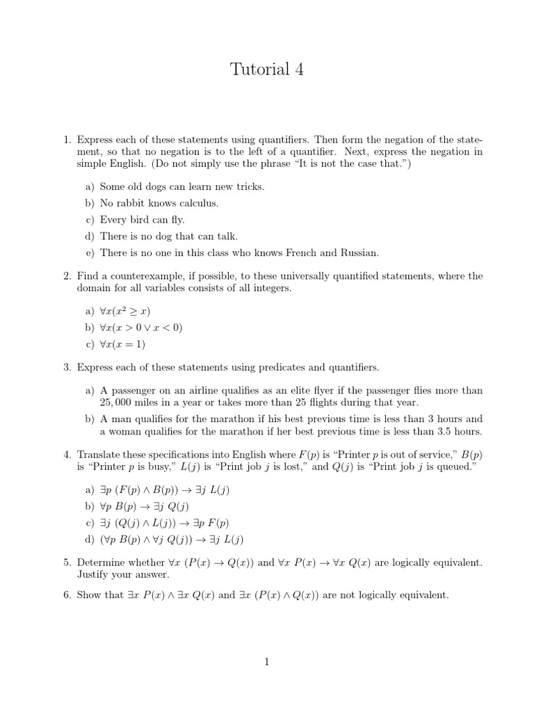 Tutorial 04 | PDF | Argument | Formalism (Deductive)