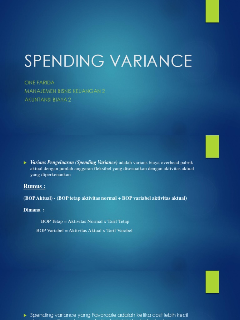 Spending Variance | PDF
