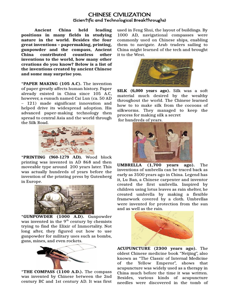 Ancient Chinese Innovations: A Comprehensive Look at Significant ...