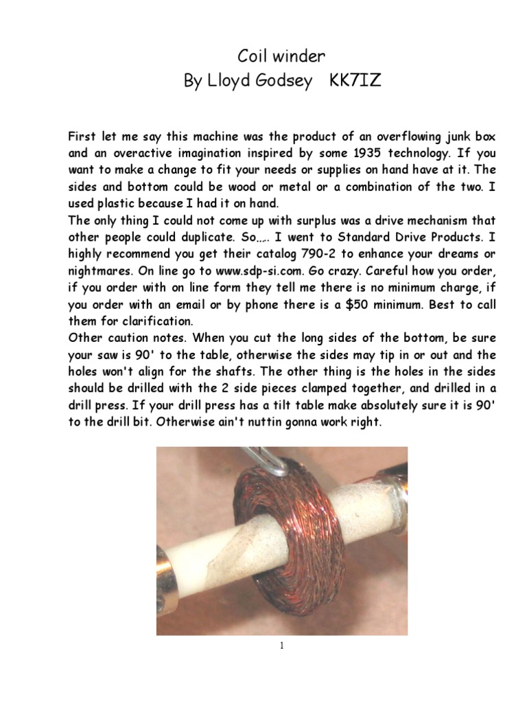Coil Winder | PDF | Screw | Axle