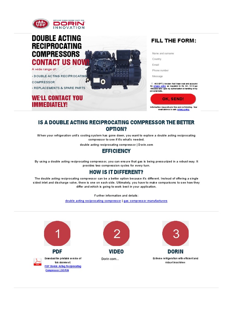Double Acting Reciprocating Compressors | PDF | Gas Technologies | Gases