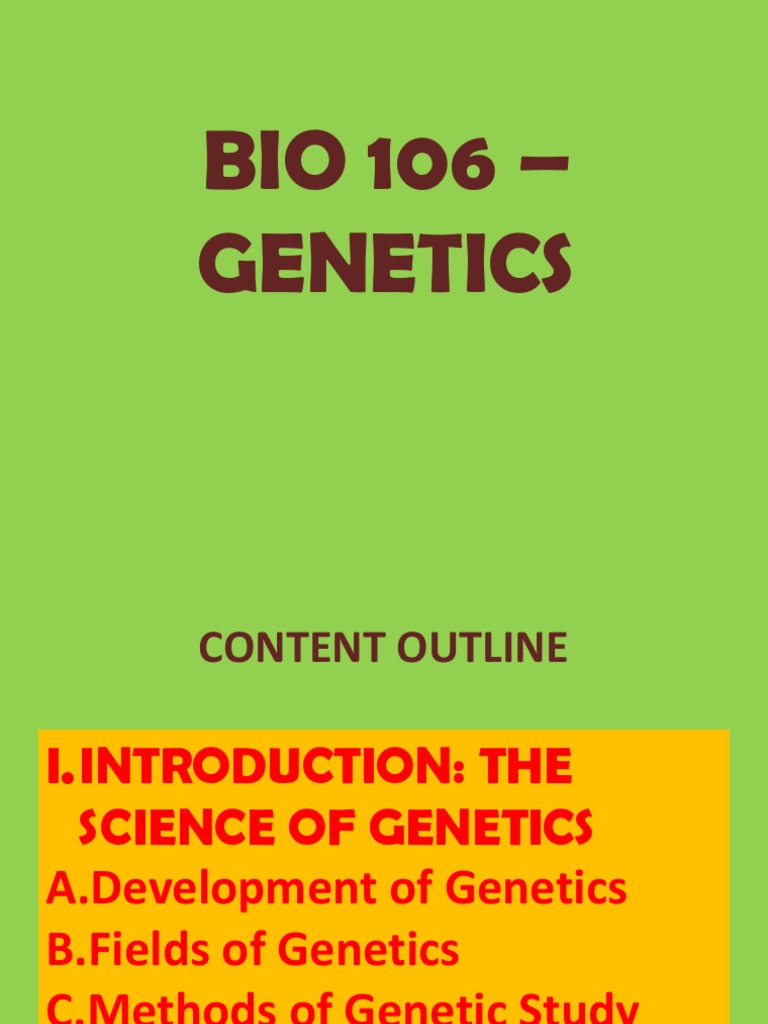 Intro For Genetics and Evolution | PDF | Genetics | Gene
