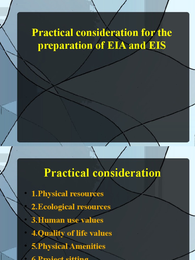 Practical Consideration For The Preparation of EIA and EIS | PDF ...