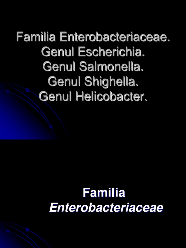 Familia Enterobacteriaceae | PDF