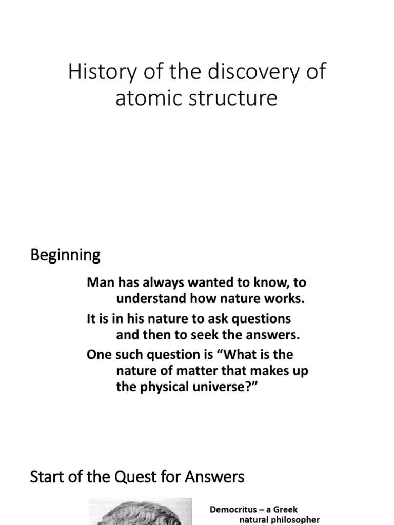 History of The Discovery of Atomic Structure | PDF | Atoms | Electron