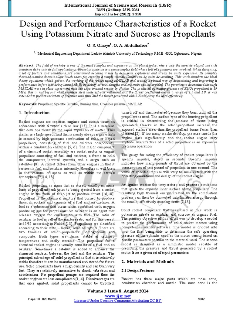 Kno3 1 | PDF | Rocket Engine | Rocket Propellant