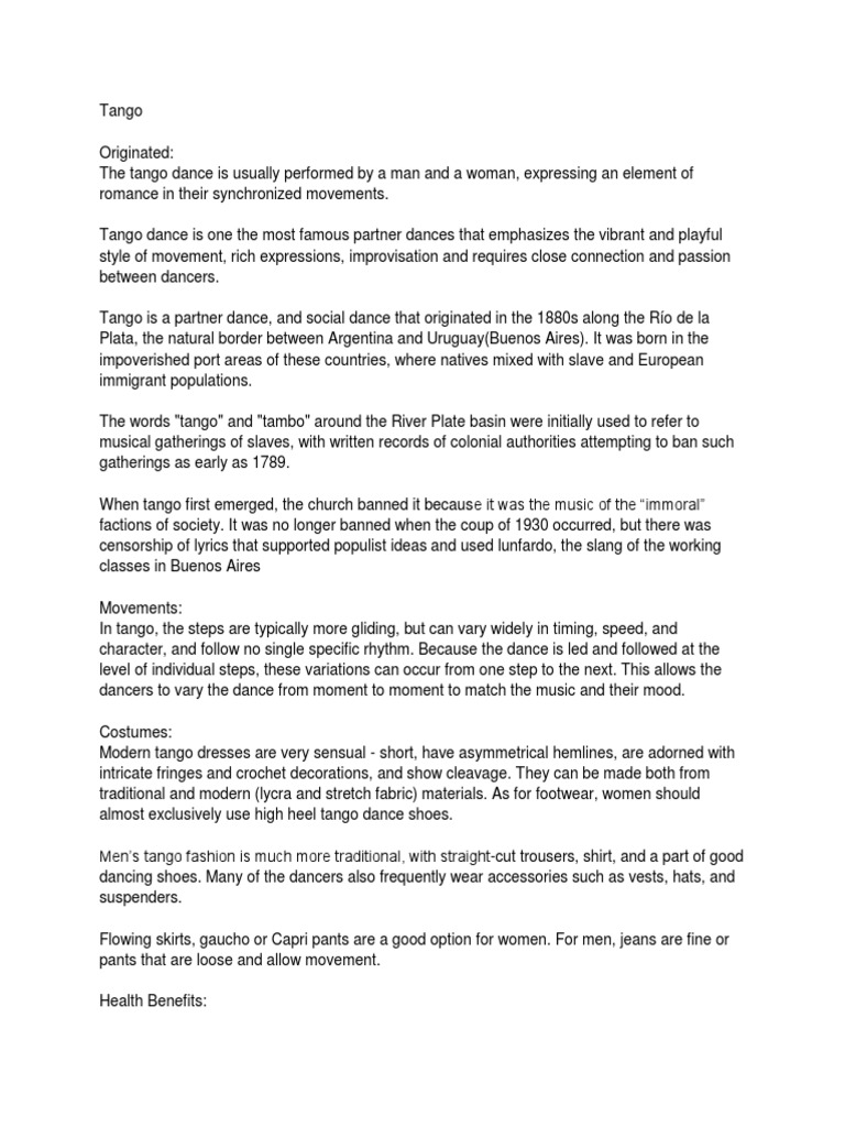 Tango | PDF | Tango | Performing Arts