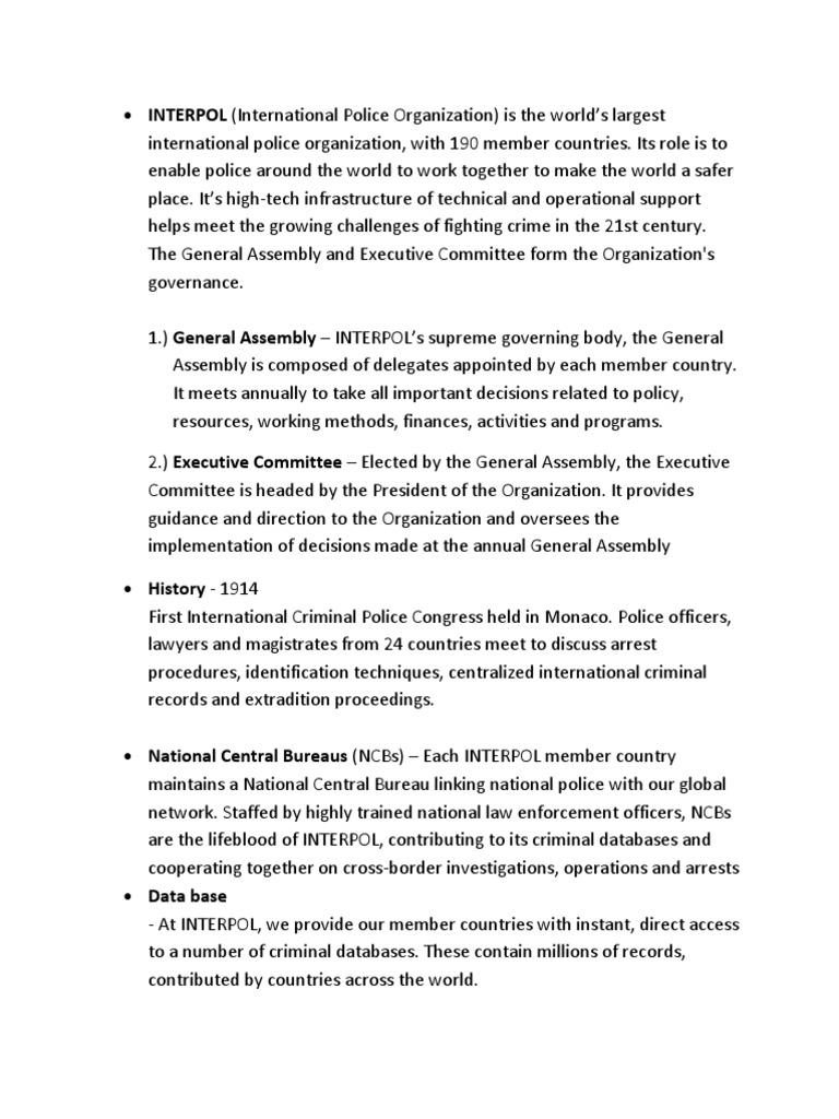 INterPol Report and All | PDF | Police | Security