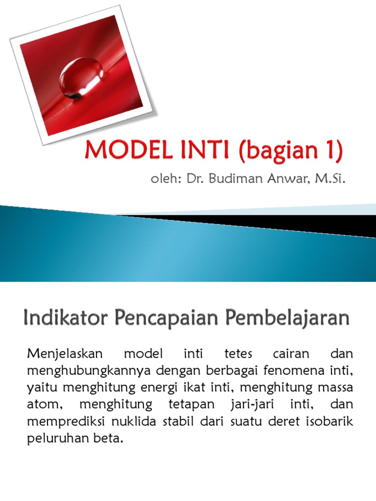 Model Inti (Model Tetes Cairan) | PDF