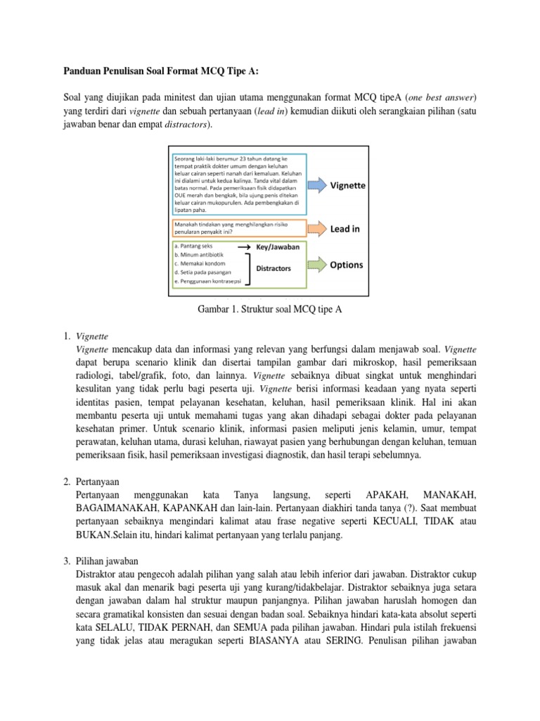 Panduan Penulisan Soal MCQ | PDF