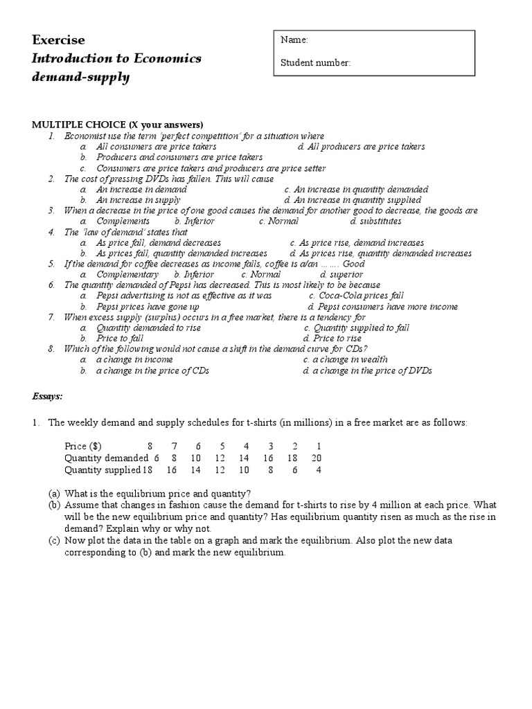 In Class Quiz Ite Demand Supply 2016 | PDF | Supply And Demand ...