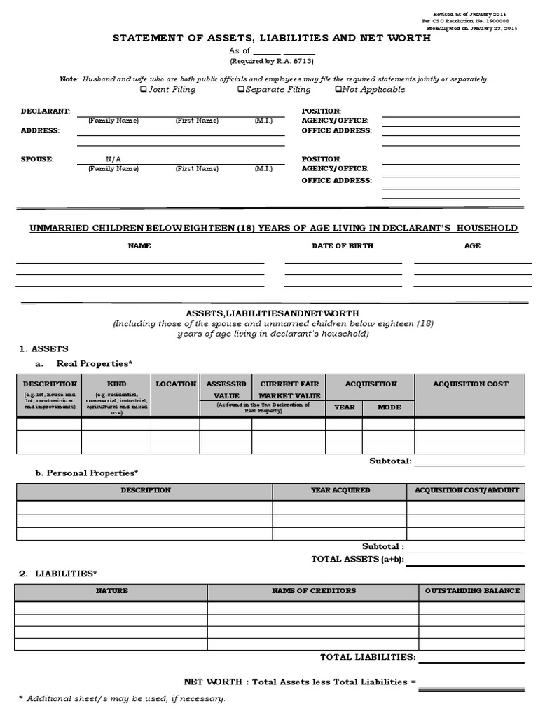 Saln 2020 Form | PDF | Identity Document | Government