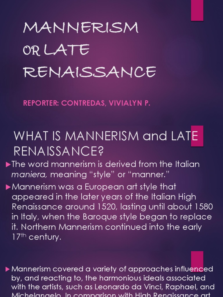 MANNERISM | PDF | Western Art | Renaissance Art