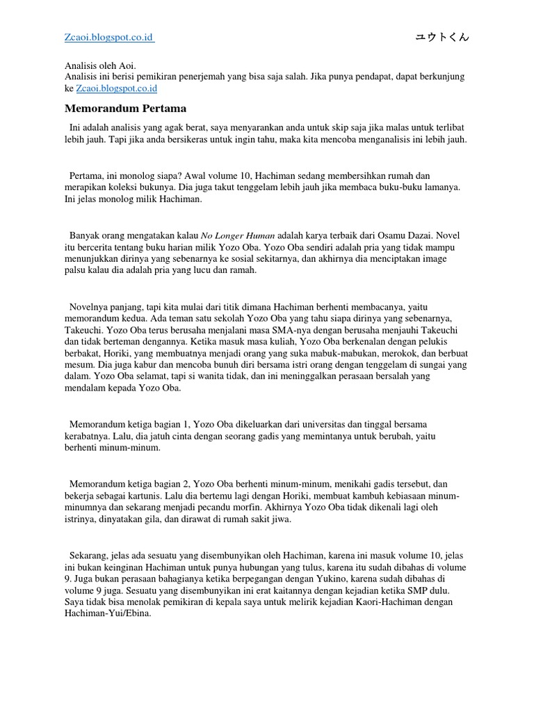 Analisis Hachiman & Yozo Oba | PDF