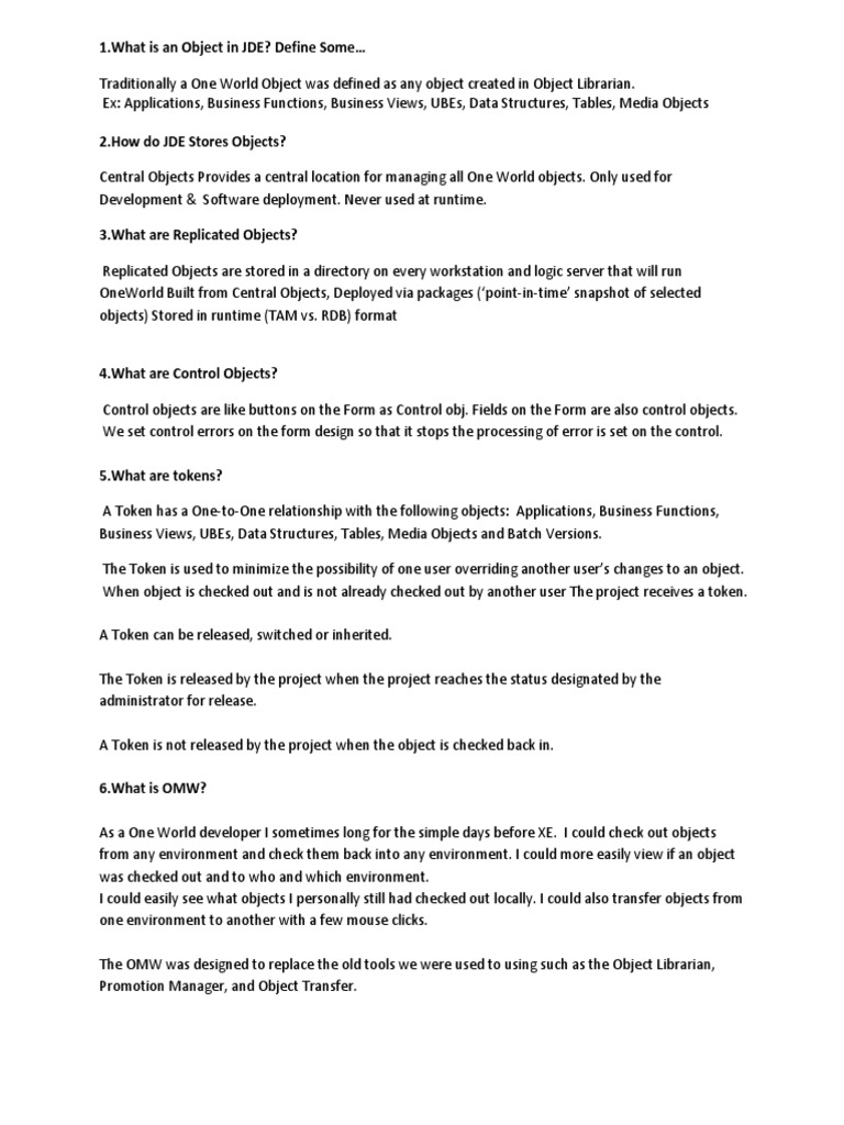 Jde Cnc Interview Questionsandanswers V1 Pdf Software Engineering Information Technology