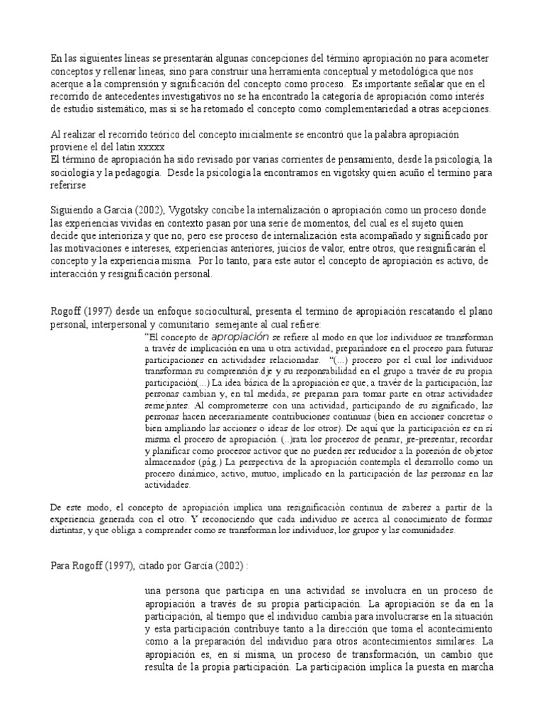 Concepto de Apropiación - Odt | PDF | Concepto | Conocimiento