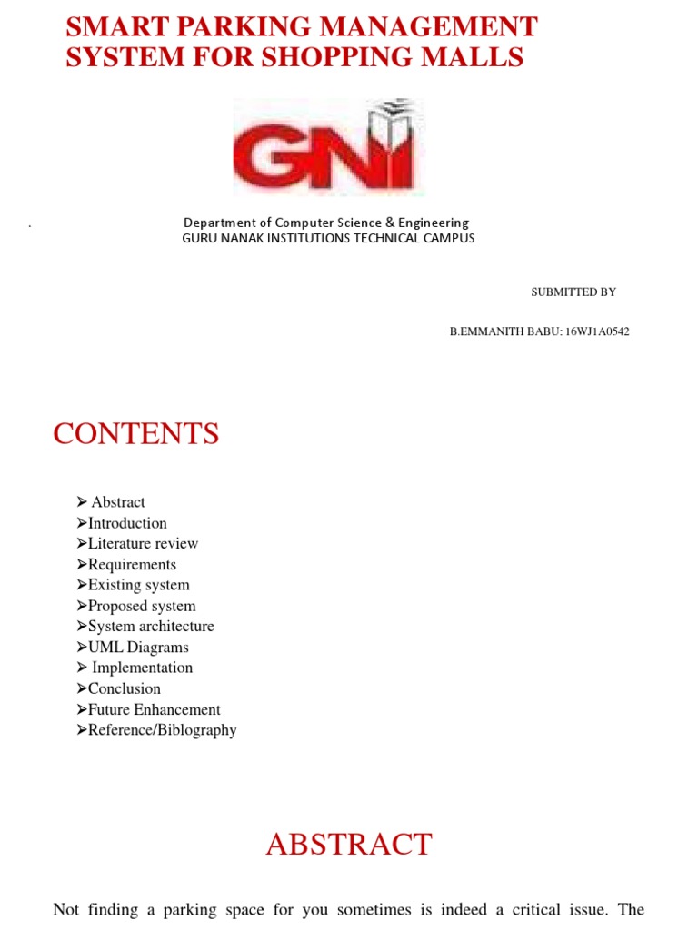 Smart Parking System for Malls | PDF | Parking | Computing