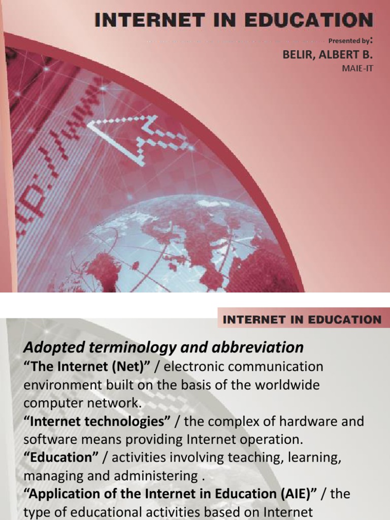 Use of The Internet in Education | PDF | Distance Education | Internet
