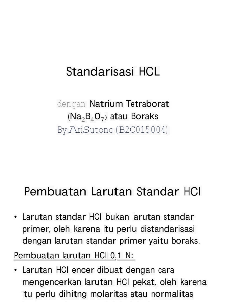 Standarisasi HCL Dengan Boraks | PDF