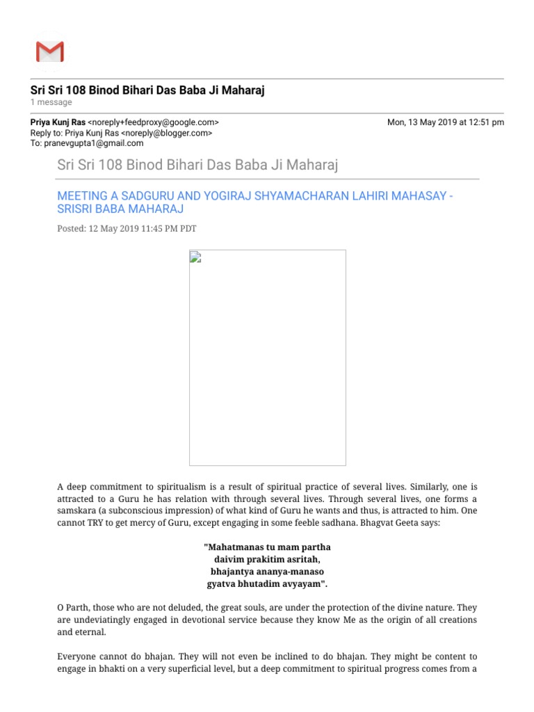 Gmail - Sri Sri 108 Binod Bihari Das Baba Ji Maharaj | Download Free PDF | Nondualism | Indian ...