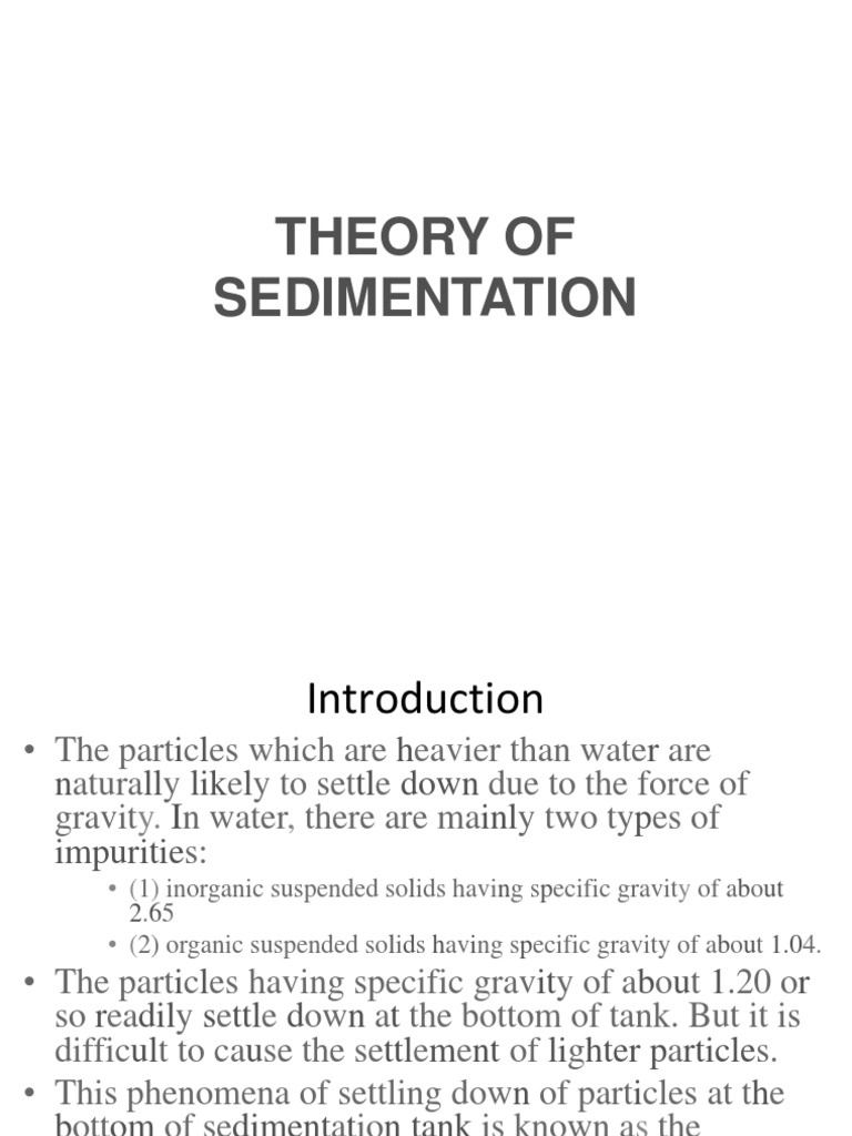 2-Theory of Sedimentation | PDF | Viscosity | Force