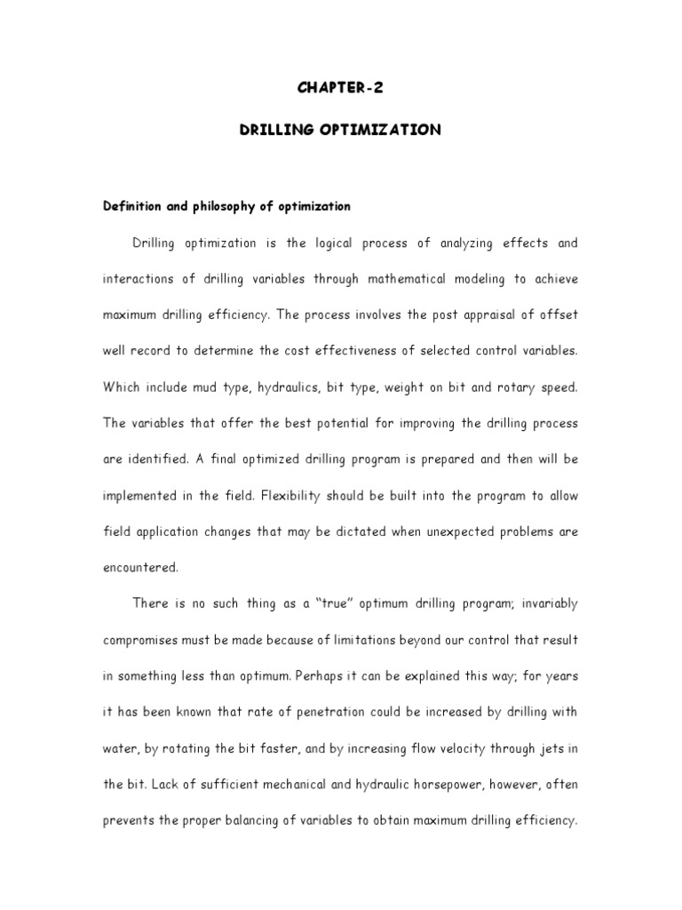 Drilling Optimization PDF | PDF | Oil Well | Drilling Rig
