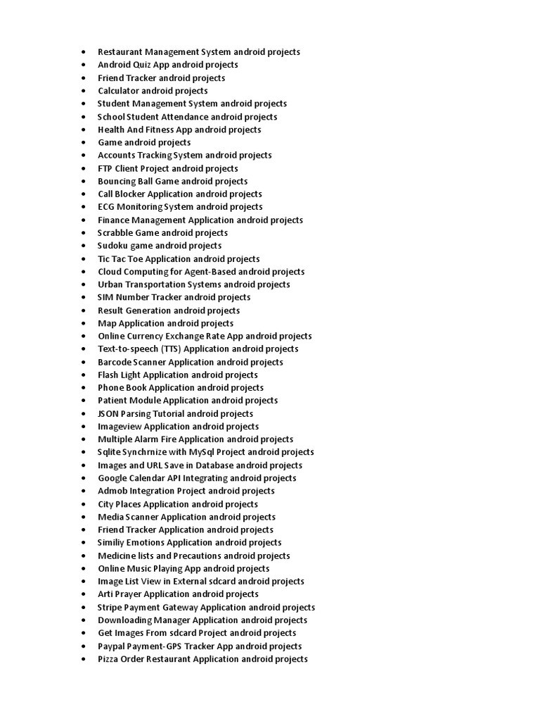 Restaurant Management System Android Projects | PDF | Android (Operating System) | Computer Network