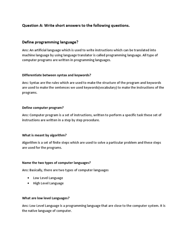 Define Programming Language | PDF | Assembly Language | Programming ...