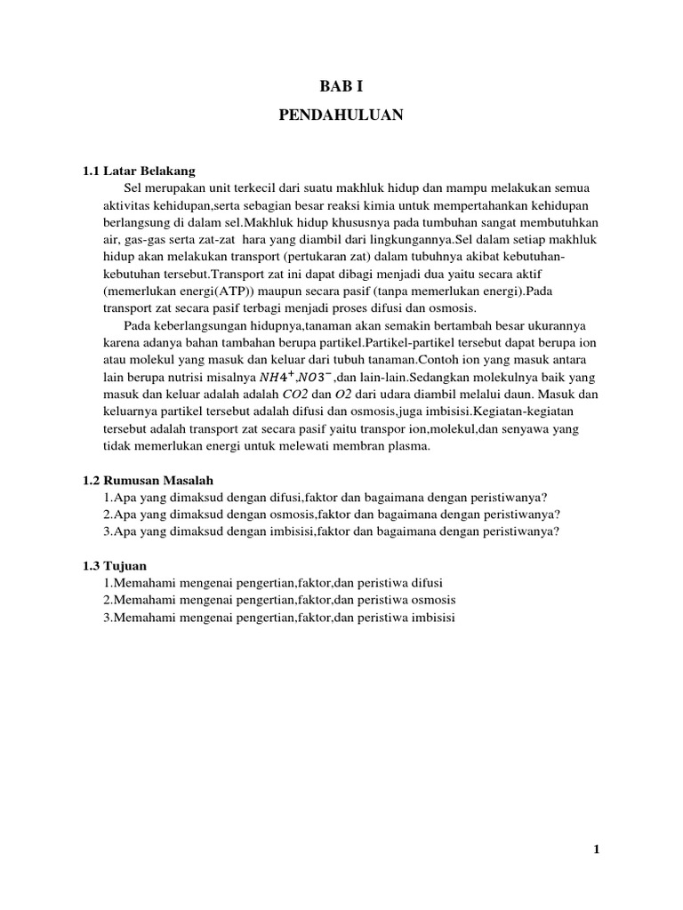 Difusi, Osmosis, Imbibisi | PDF