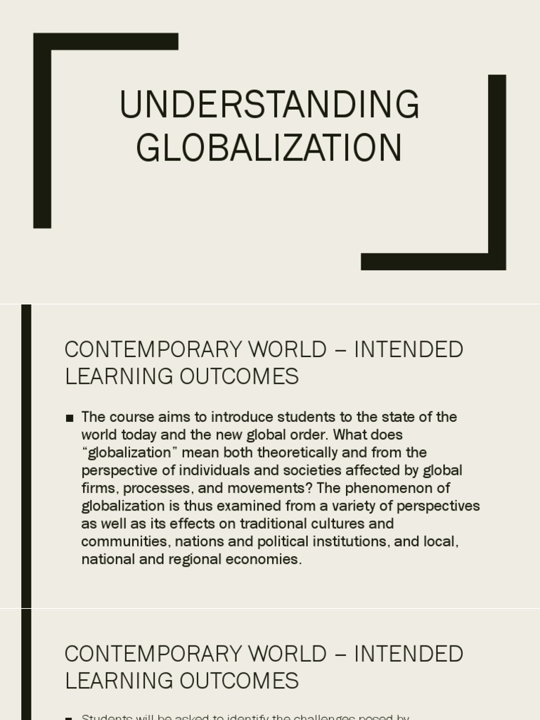 Lecture 1 Understanding Globalization | PDF | World Systems Theory ...