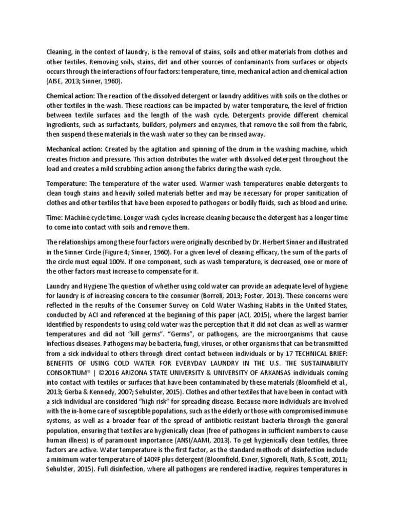 Sinner's Circle For Chemo-Thermal Washing | Download Free PDF | Washing ...