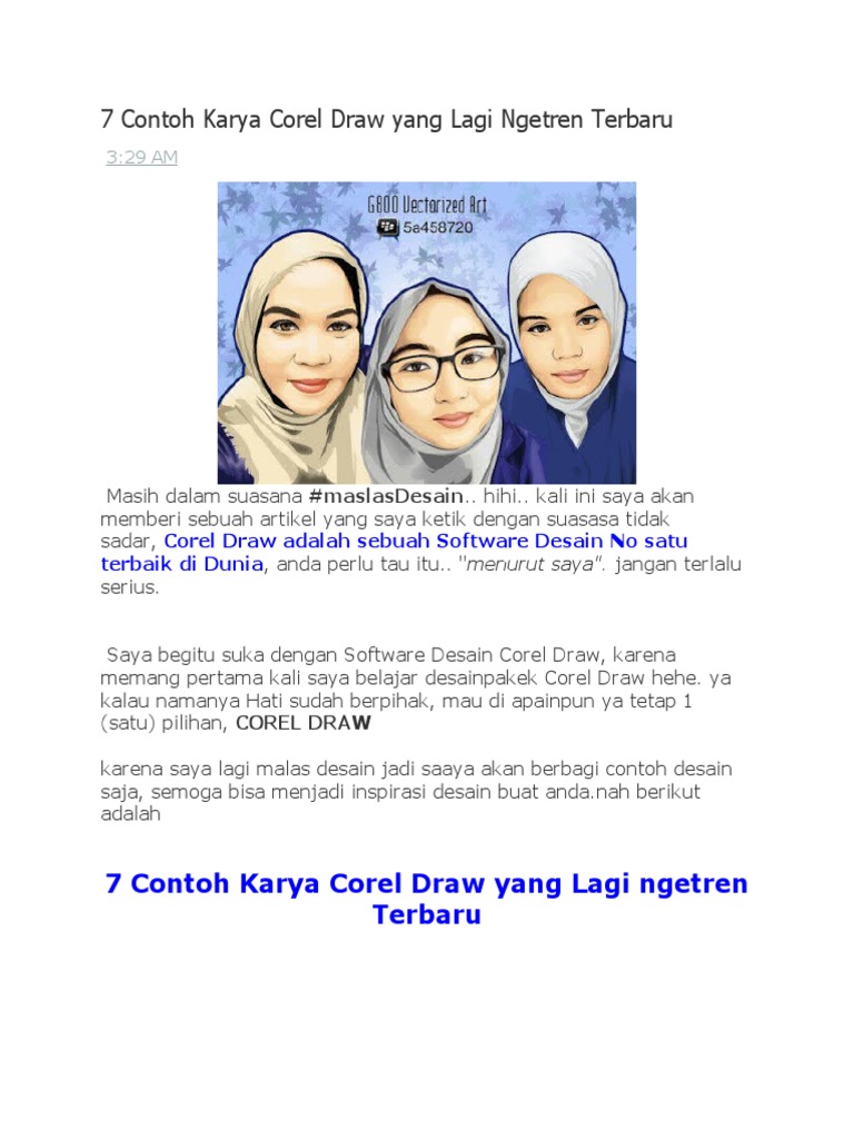 7 Contoh Karya Corel Draw Yang Lagi Ngetren Terbaru | PDF | Seni