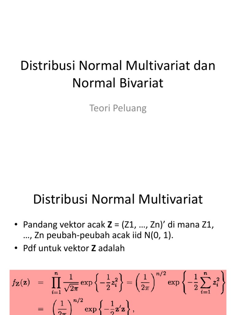 M11 - Distribusi Normal Multivariat Dan Normal Bivariat | PDF