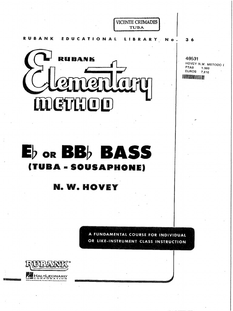 Rubank Elementary Method For Tuba PDF | PDF