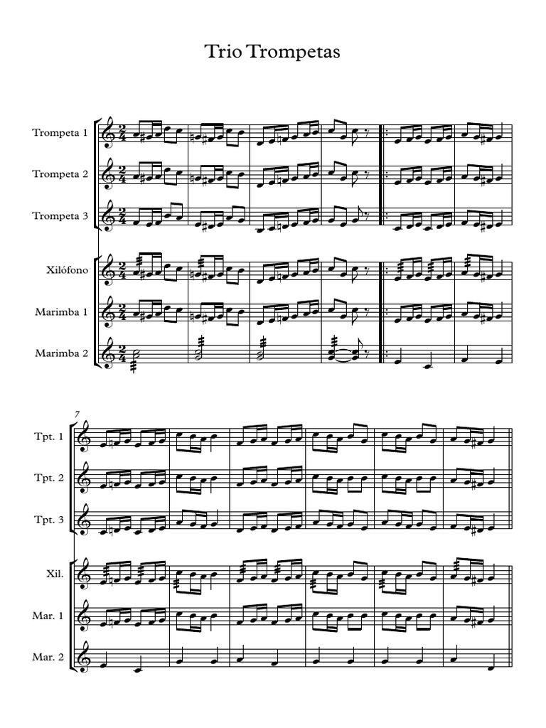 Trio Trompetas - Partitura y Partes PDF | PDF