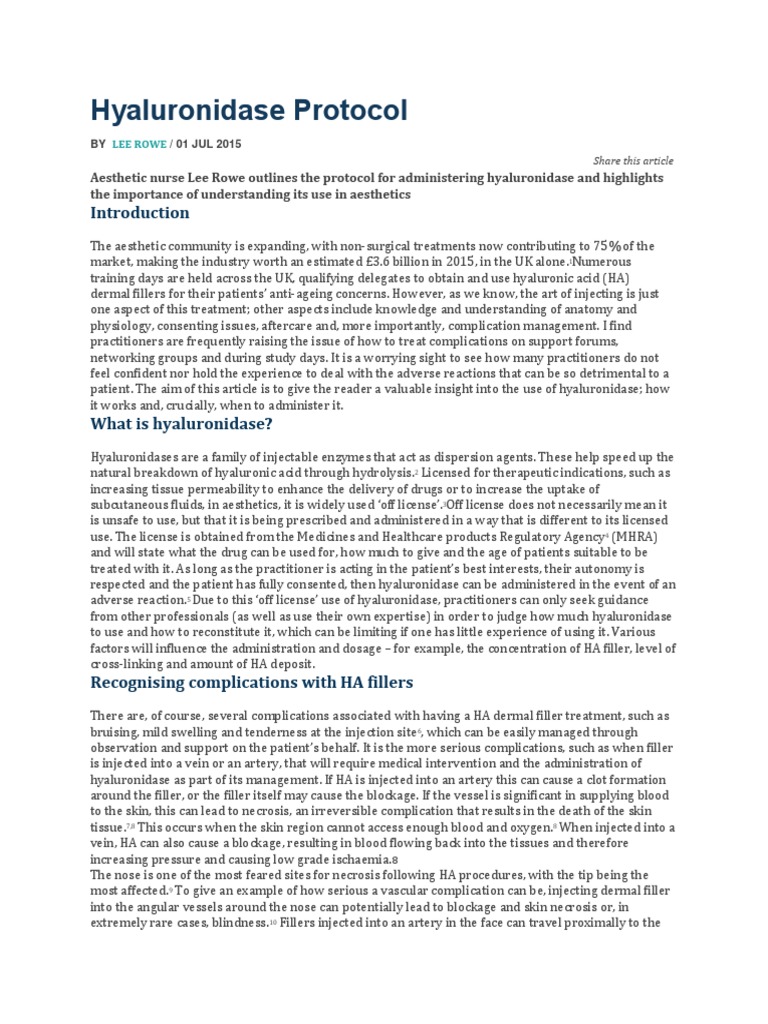 A Comprehensive Guide to Using Hyaluronidase for Managing Complications ...
